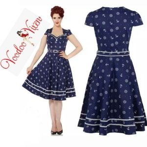Voodoo Vixen | Dresses | Voodoo Vixen Joni Navy Blue Nautical ...